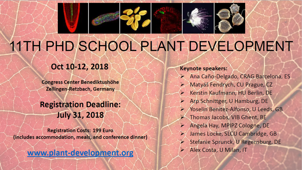 11th International PhD School Plant Development - Plant Morphodynamics